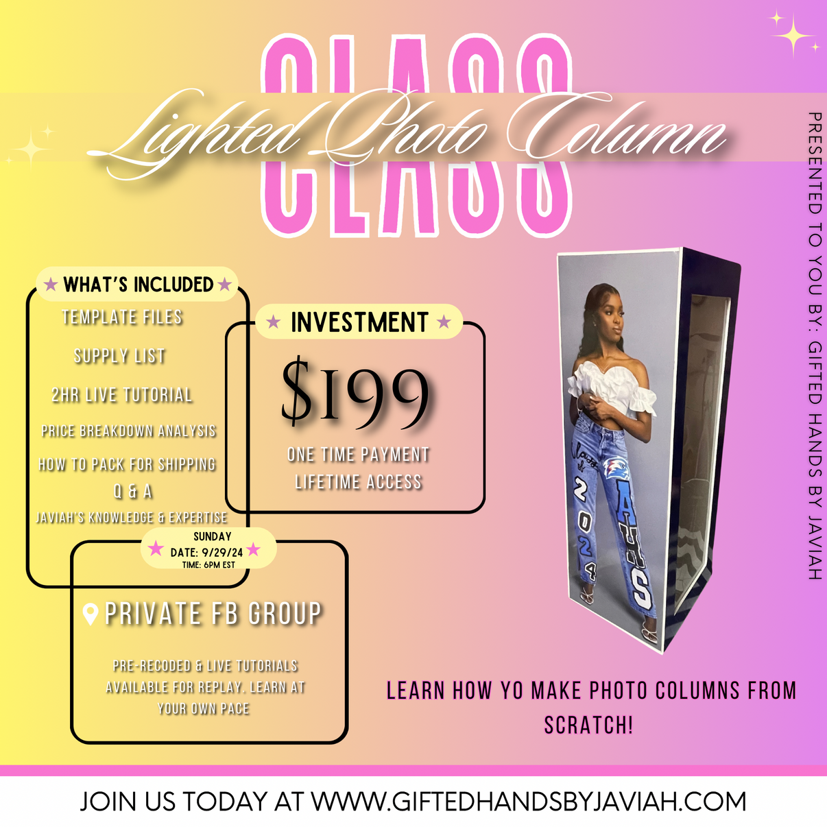 GHBJ: Lighted Photo Column Class – giftedhandsbyjaviah