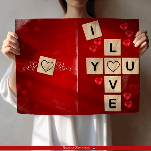 Jumbo Scrabble Tile Valentine's Day Digital Card Design ...