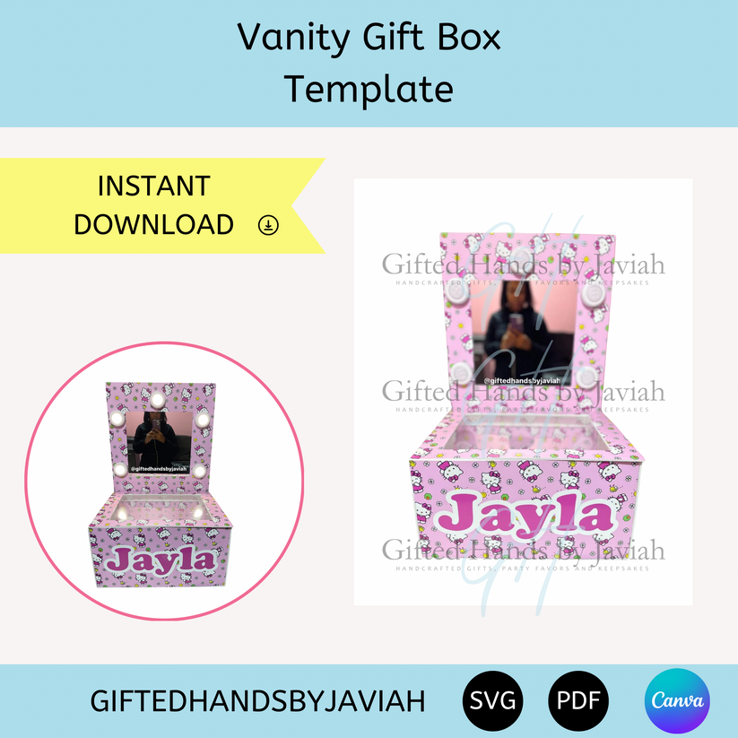 Blank DIY Vanity Gift Box Template – giftedhandsbyjaviah
